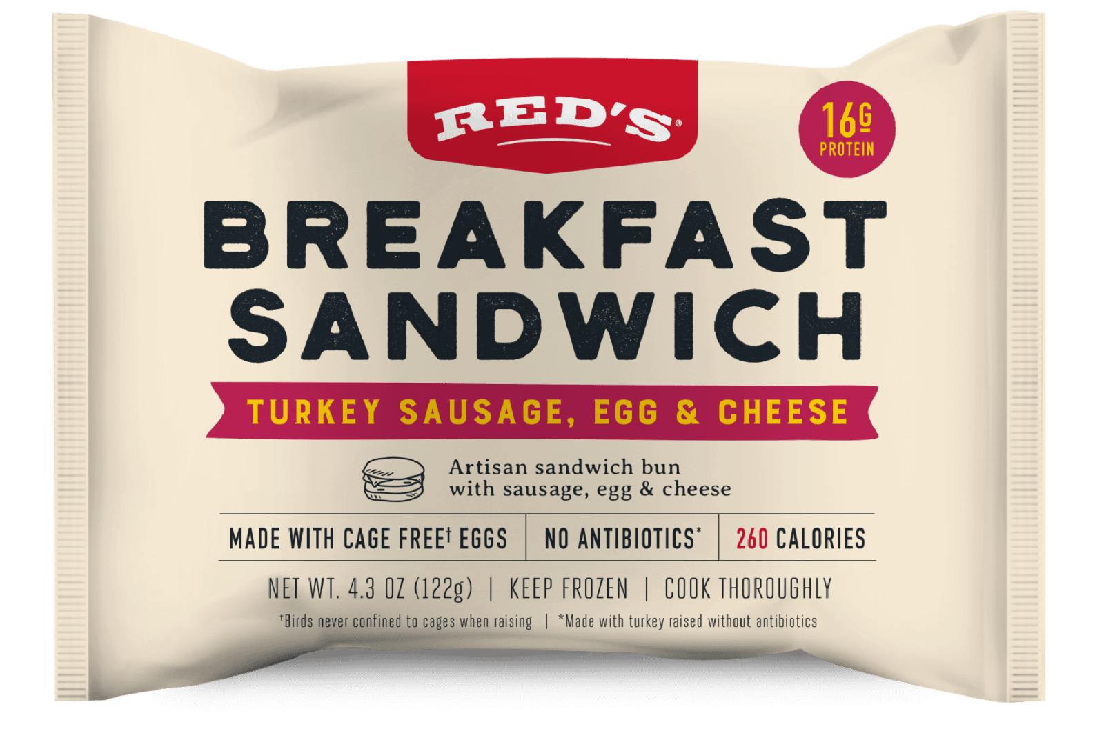 Turkey Sausage Breakfast Burrito 4-Pack | Red's All Natural