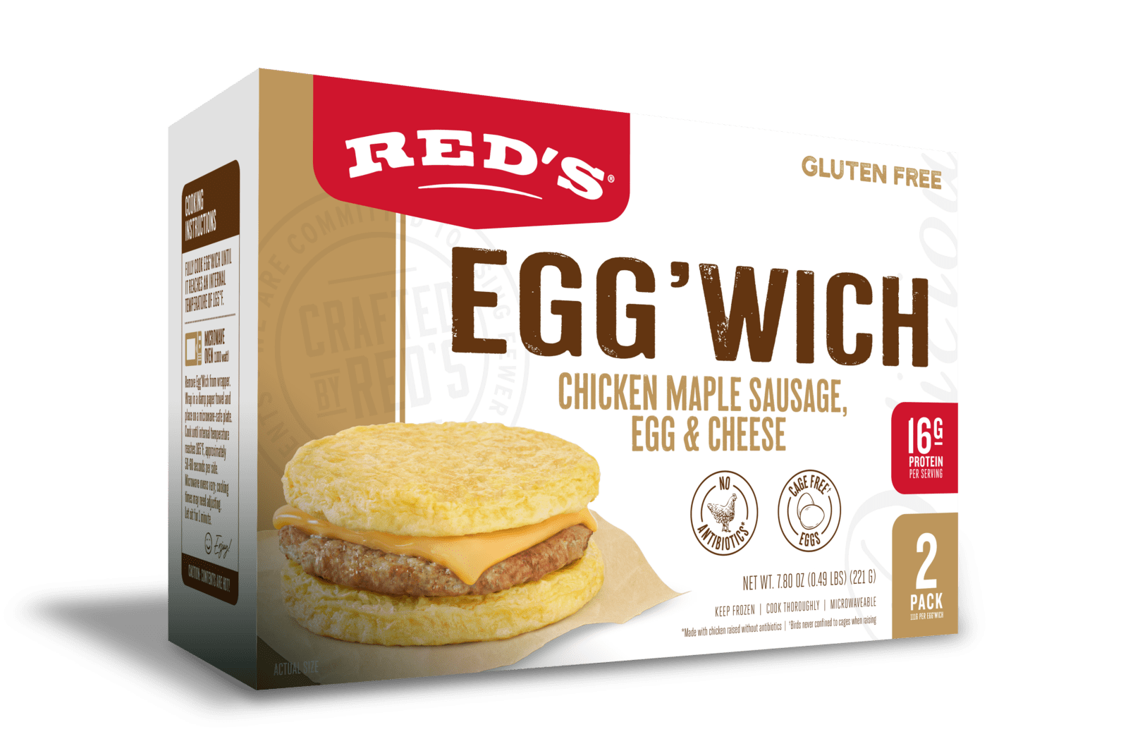 Chicken Maple Sausage Egg'Wich 2-Pack | Red's All Natural