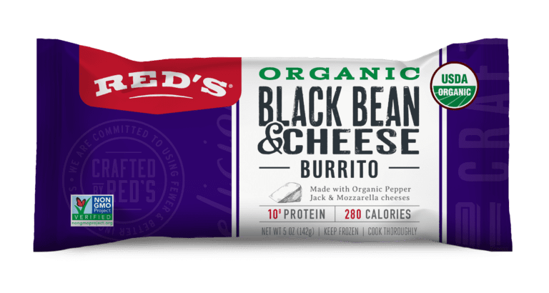 Organic Black Bean & Cheese Burrito | Red's All Natural